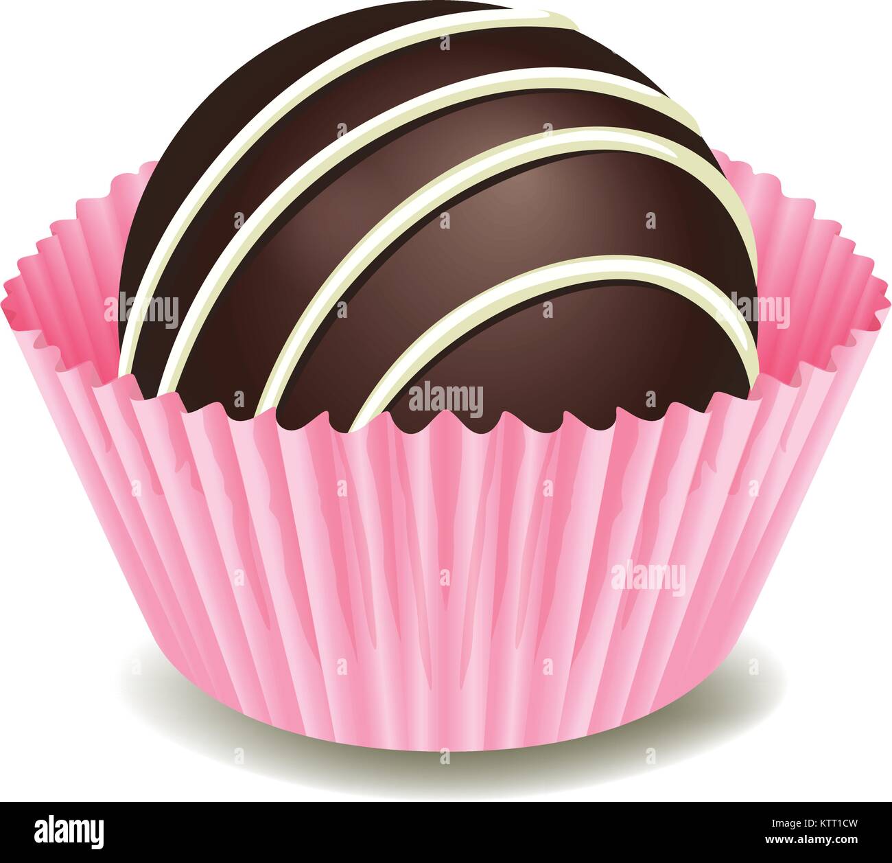 illustration of chocolates in a pink cup on a white background Stock ...