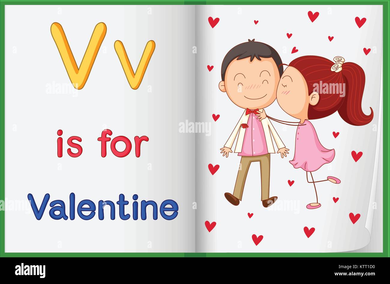 Illustration of the letter V in a book Stock Vector Image & Art - Alamy