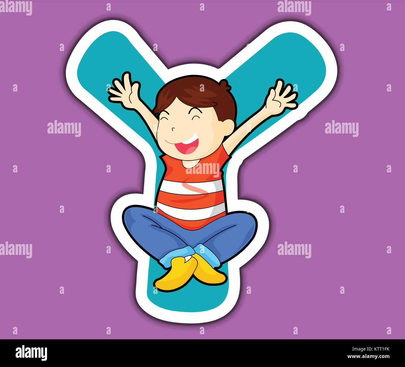 Illustrated alphabet letter series with kids Stock Vector Image & Art ...