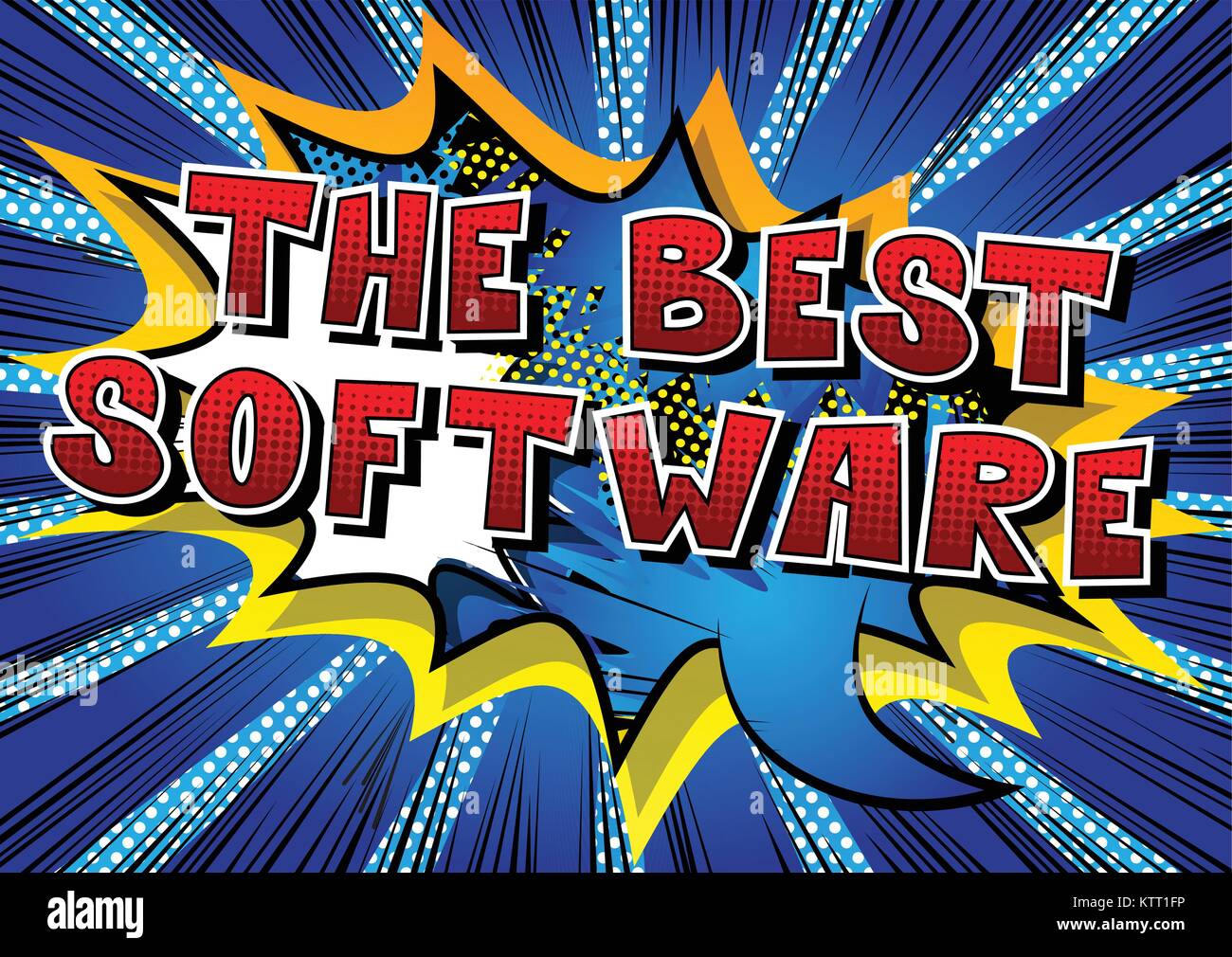 The Best Software - Comic book style word on abstract background Stock ...