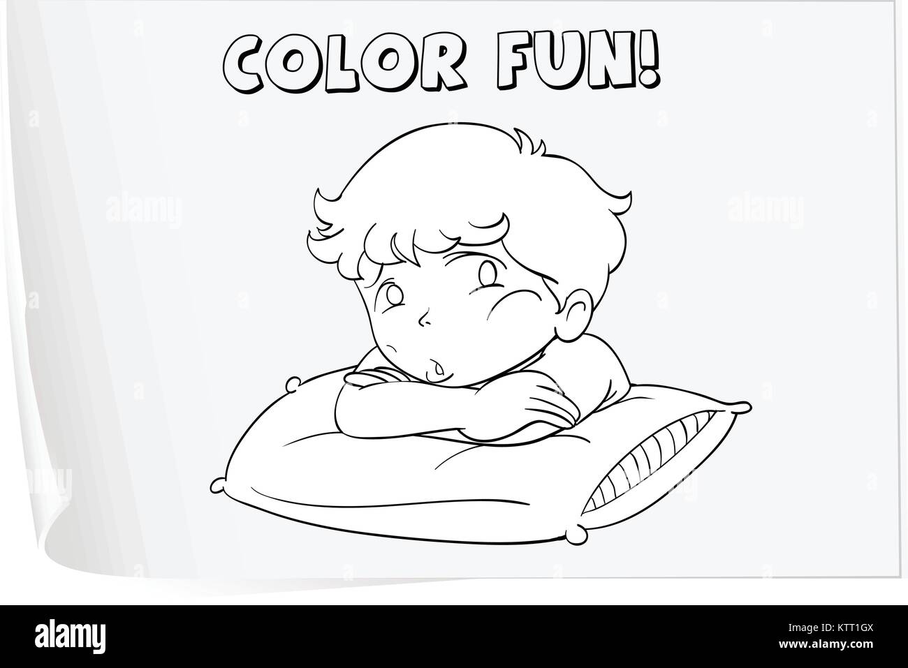 Illustration of a colouring worksheet (boy Stock Vector Image & Art - Alamy