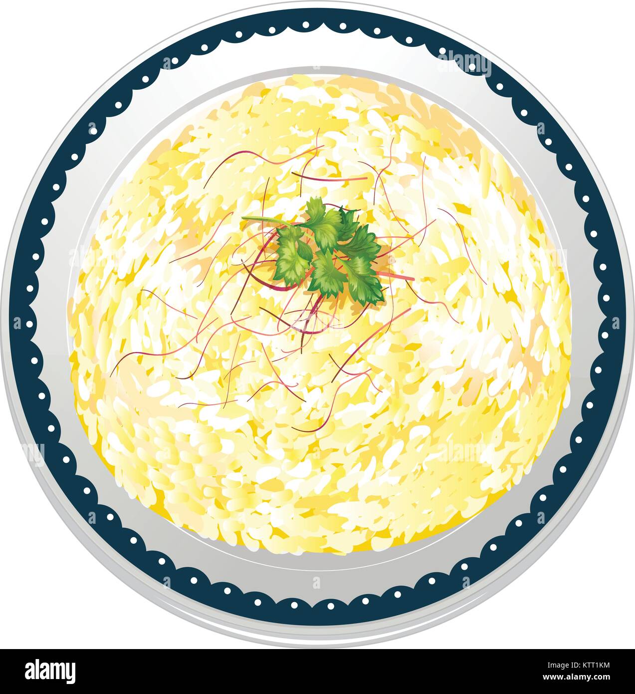 illustration of risotto and a dish on a white background Stock Vector ...