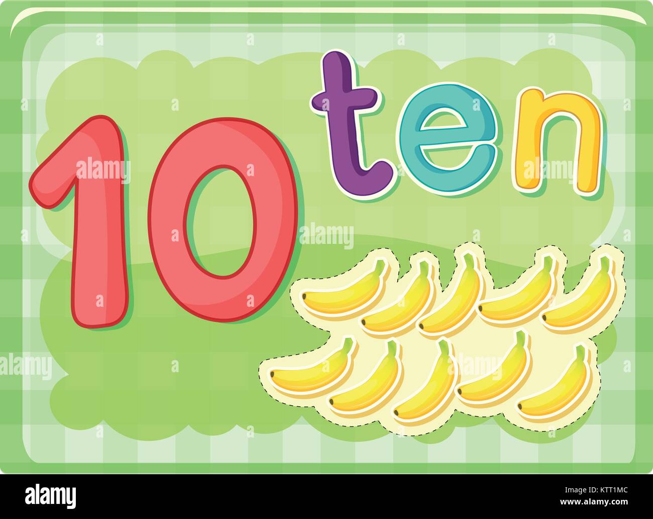 Illustrated flash card showing the number 10 Stock Vector Image & Art ...