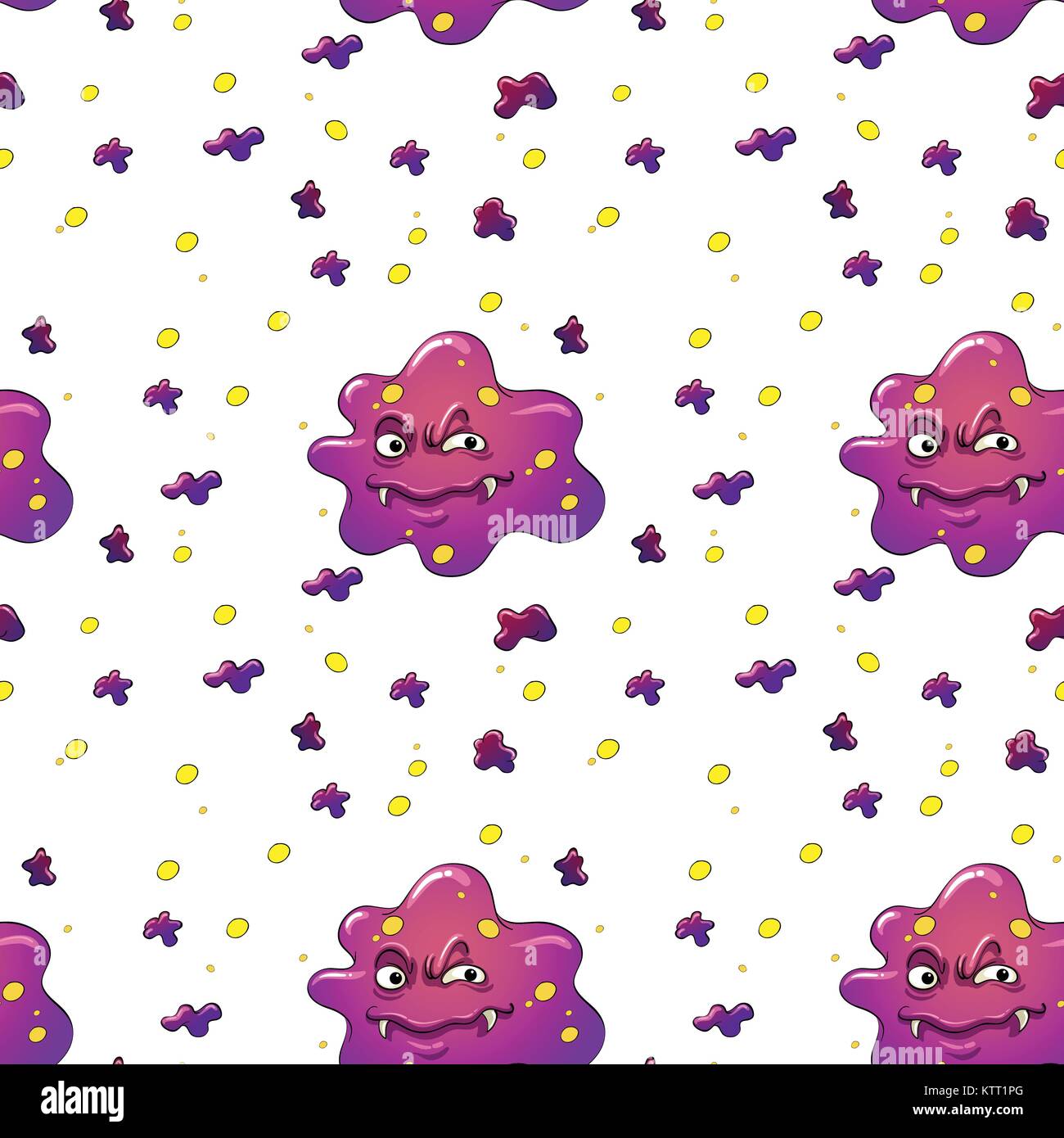 illustration of purple monsters on a white background Stock Vector ...