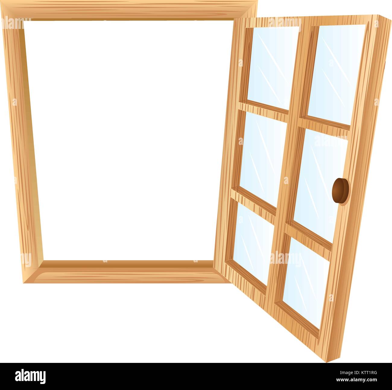 Illustration of a single window frame in wood Stock Vector Image & Art ...