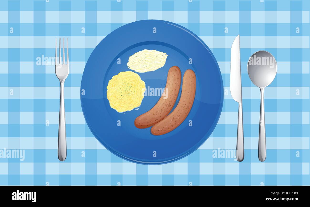 illustration of food on a blue background Stock Vector Image & Art - Alamy