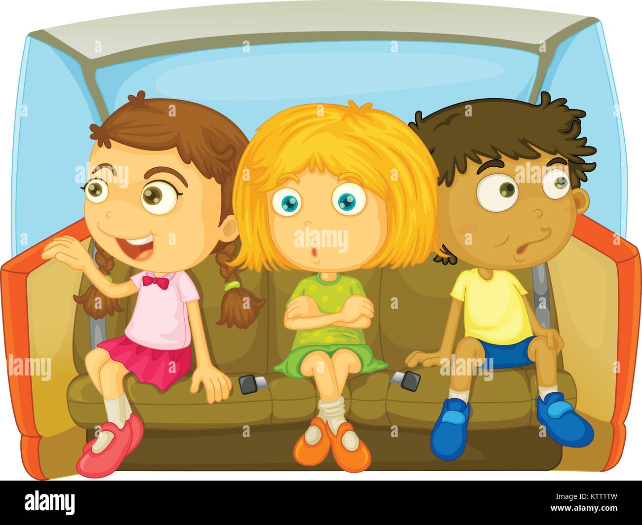 cartoon of kids in a car Stock Vector Image & Art - Alamy