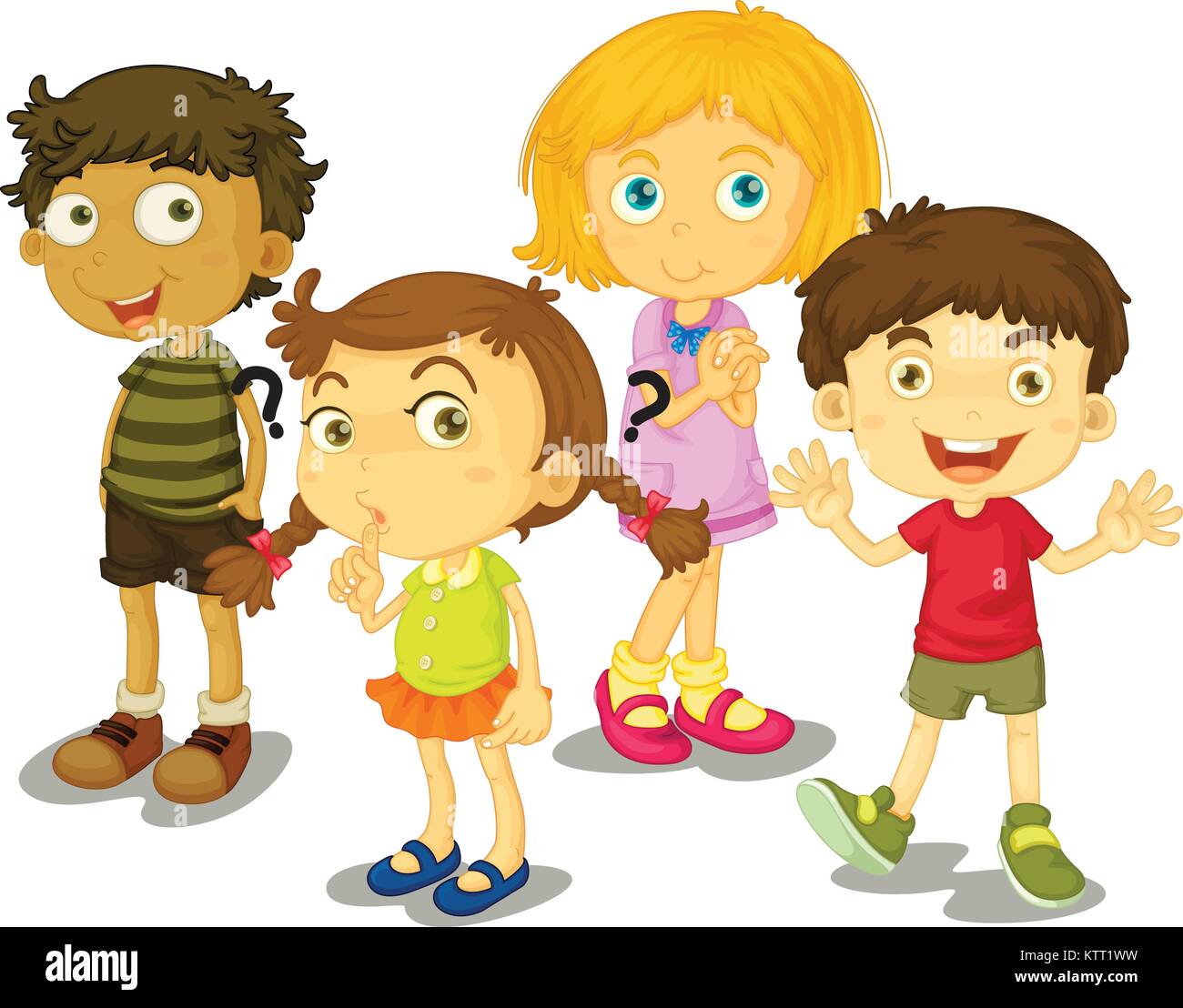 Illustration of 4 friends isolated Stock Vector Image & Art - Alamy