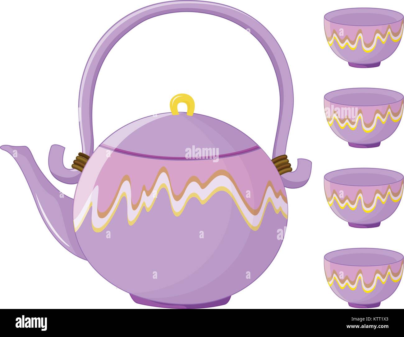 Illustration of an asian tea set Stock Vector Image & Art - Alamy