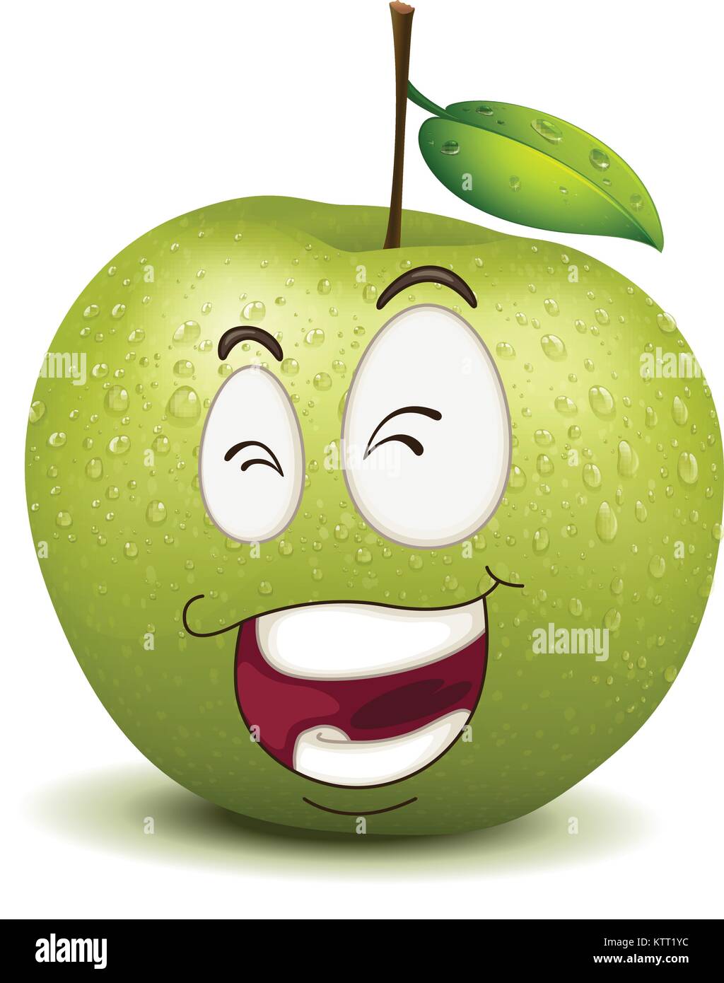illustration of happy apple smiley on a white Stock Vector Image & Art ...