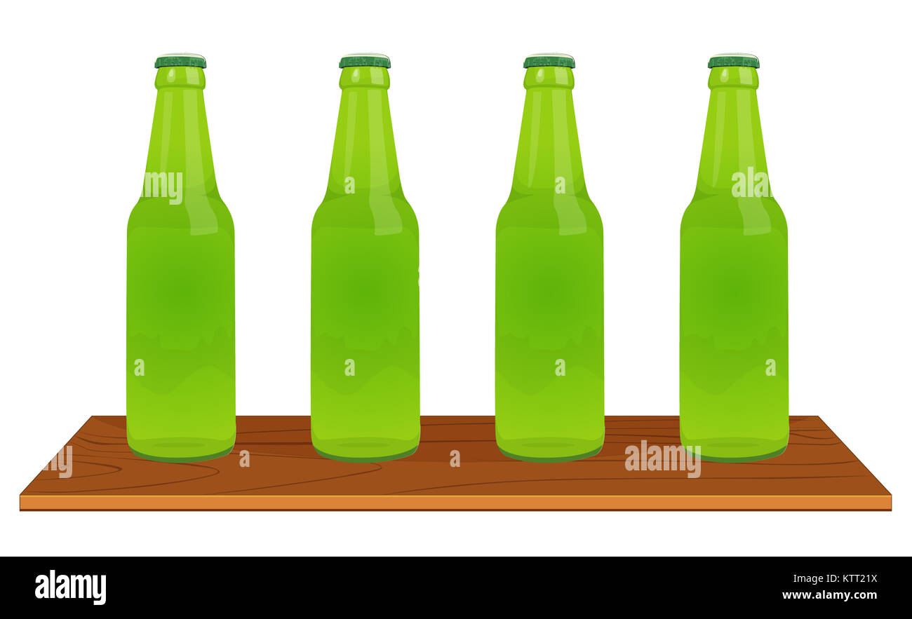 Illustration of 4 green bottles Stock Vector Image & Art - Alamy