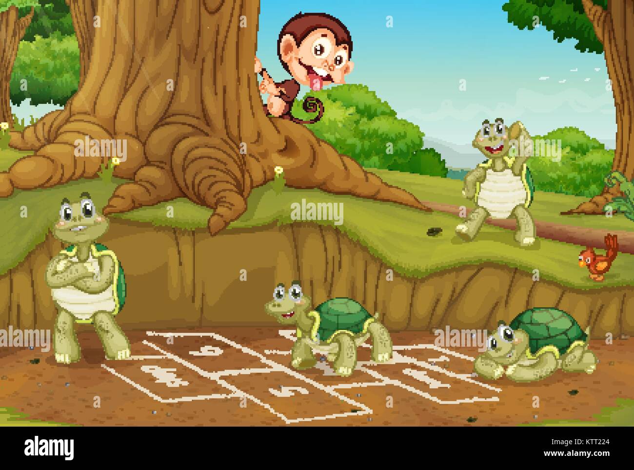 Turtles playing hopscotch on white Stock Vector Image & Art - Alamy