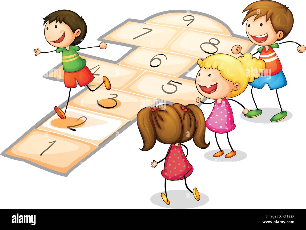illustration of a kids playing a number game Stock Vector Image & Art ...