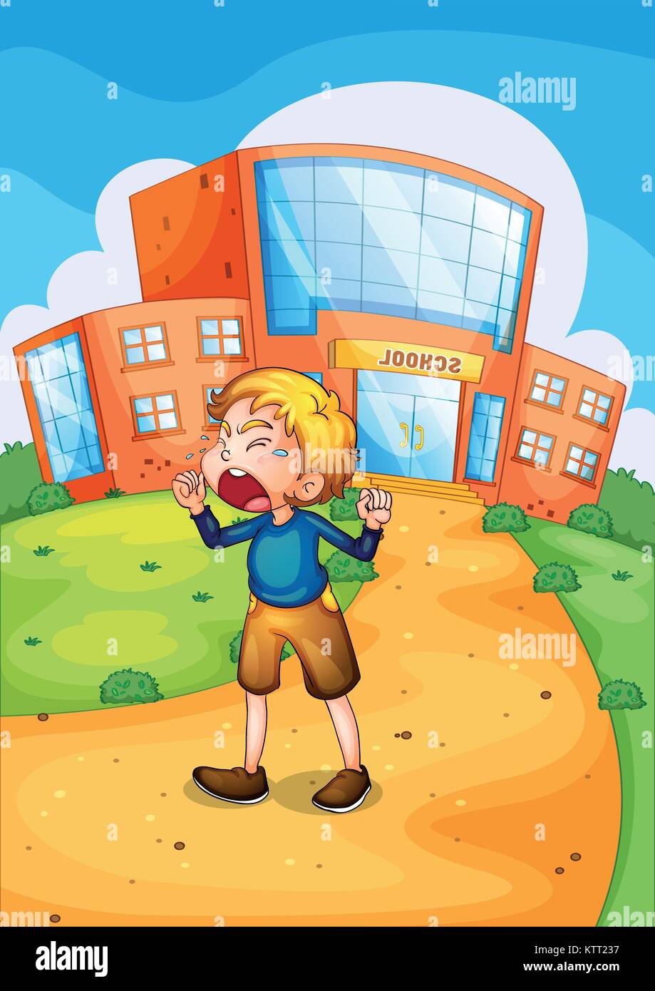 Illustration of a child crying Stock Vector Image & Art - Alamy