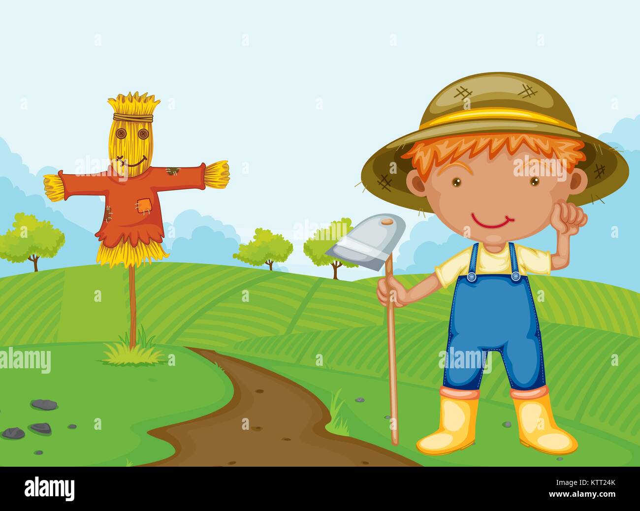 Illustration of a farm boy Stock Vector Image & Art - Alamy