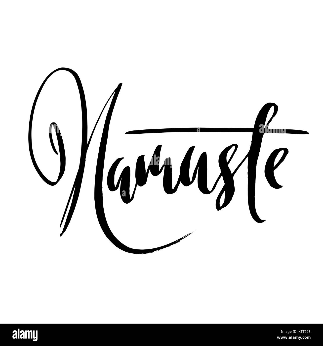 Namaste. Indian word. Modern brush lettering. Handwritten calligraphic ...