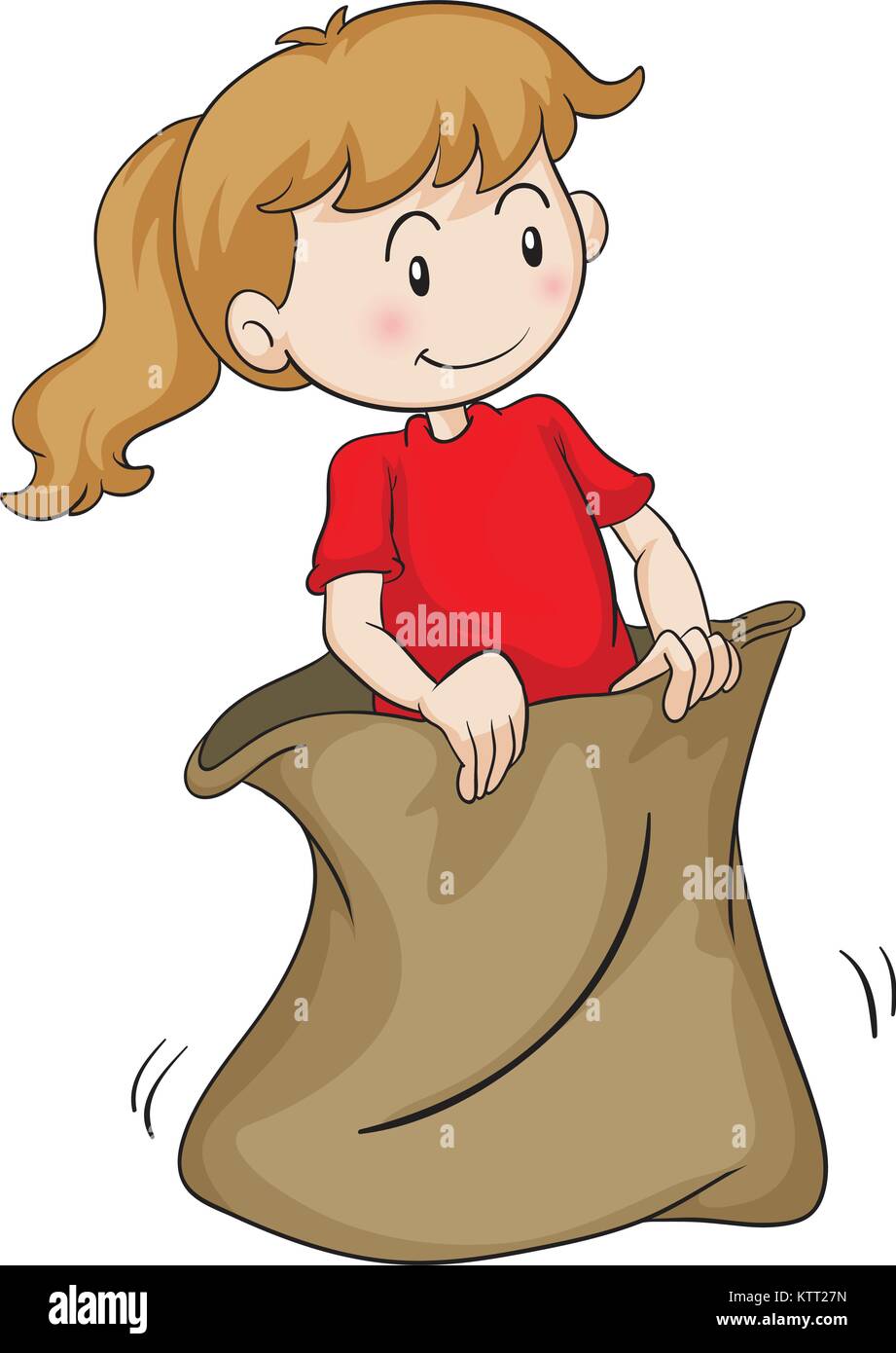 detailed illustration of a girl in a sack on white Stock Vector Image ...