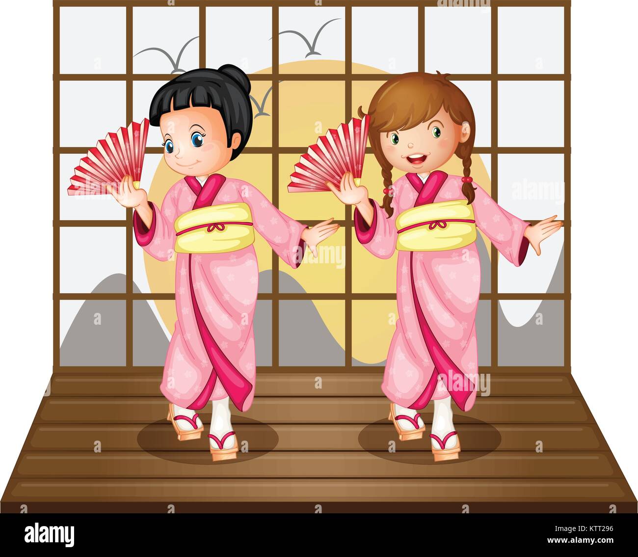 Chinese dance on stage Stock Vector Images - Alamy