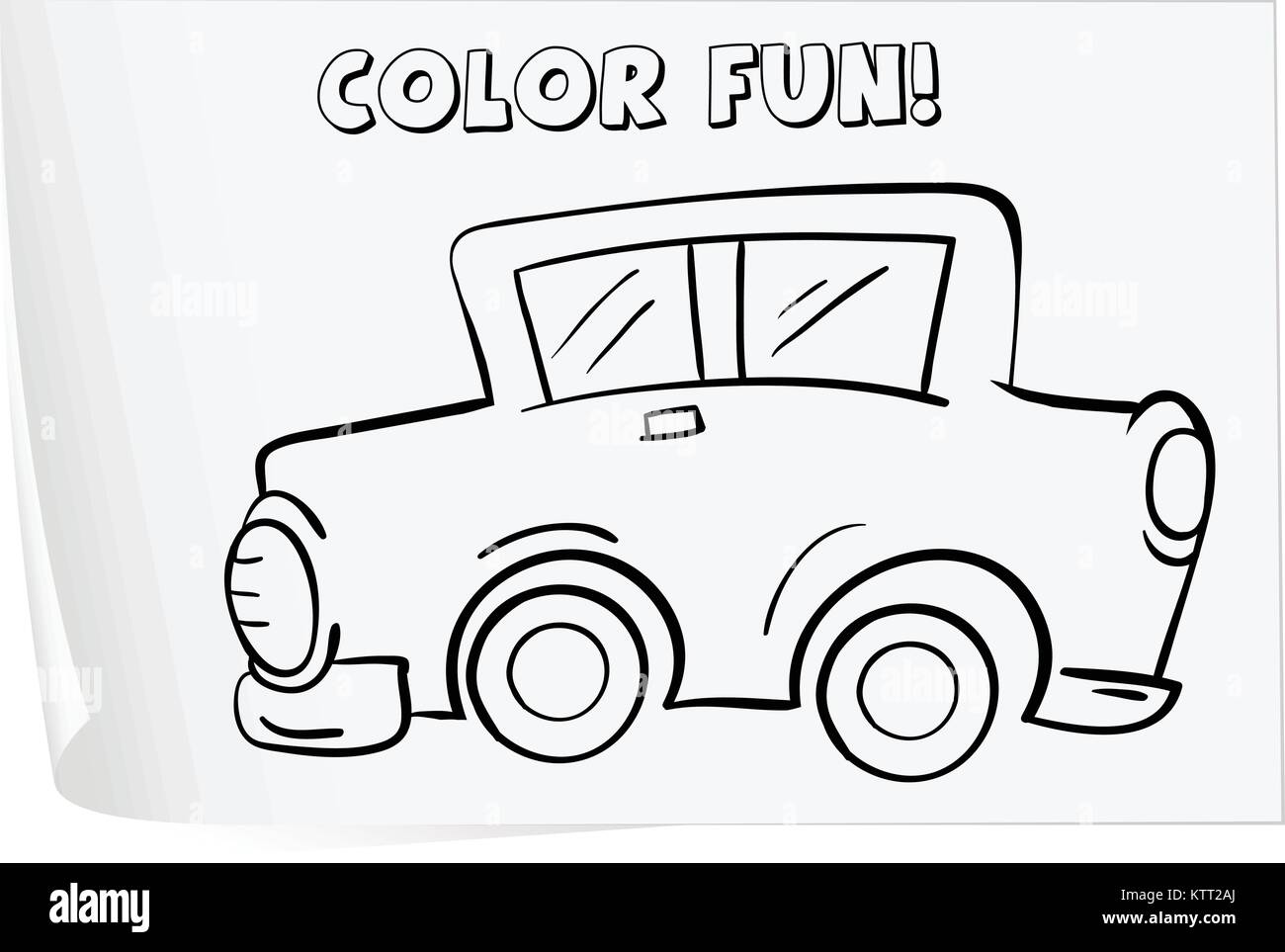 Illustration of a colouring worksheet (car Stock Vector Image & Art - Alamy