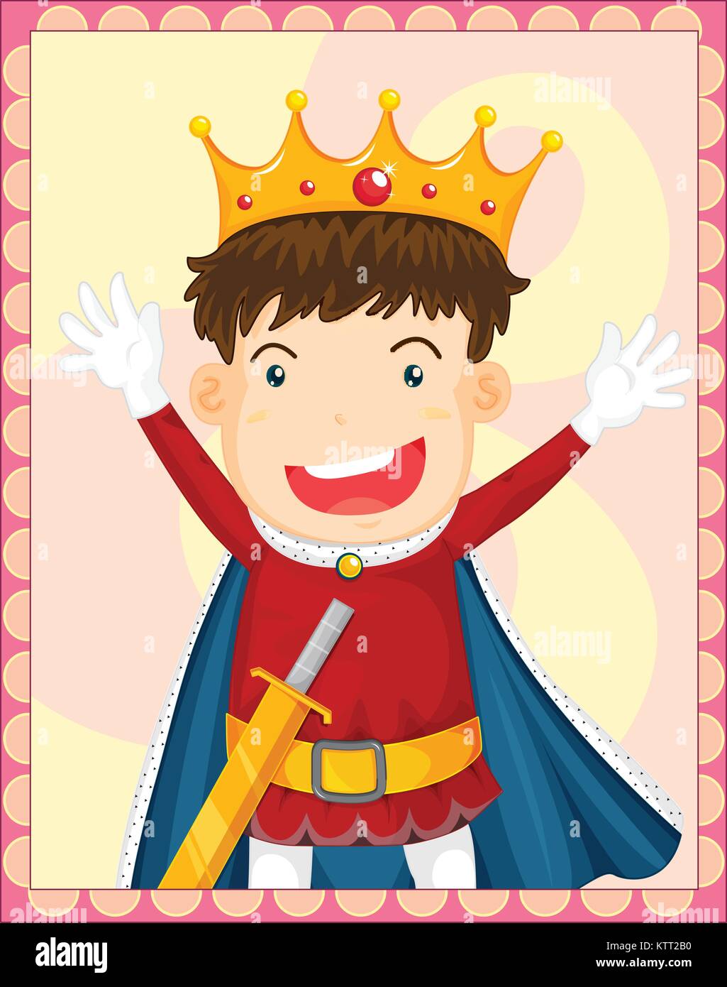 Illustration of young king in a frame Stock Vector Image & Art - Alamy