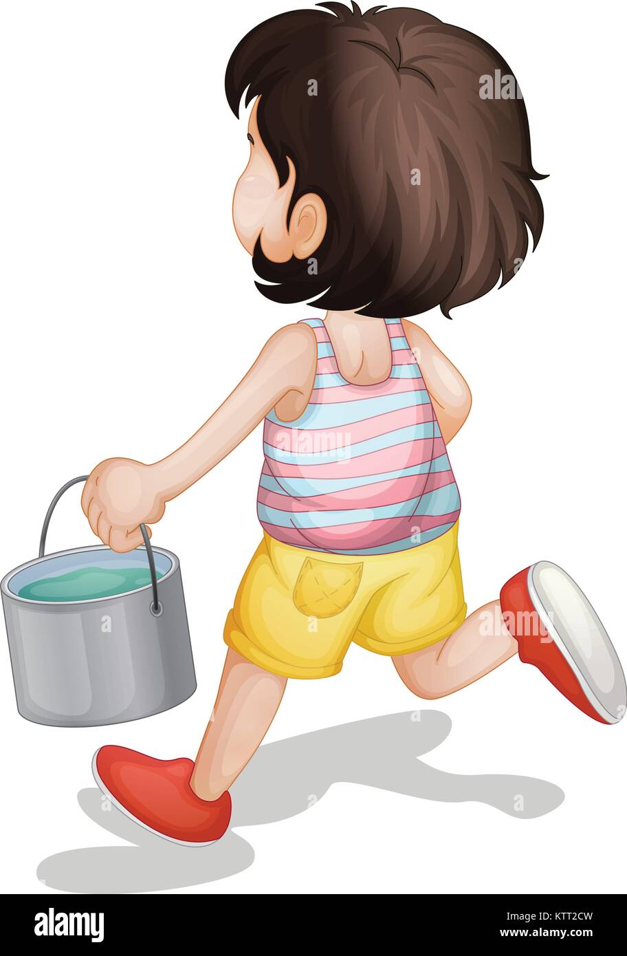 Carrying a bucket Stock Vector Images - Alamy