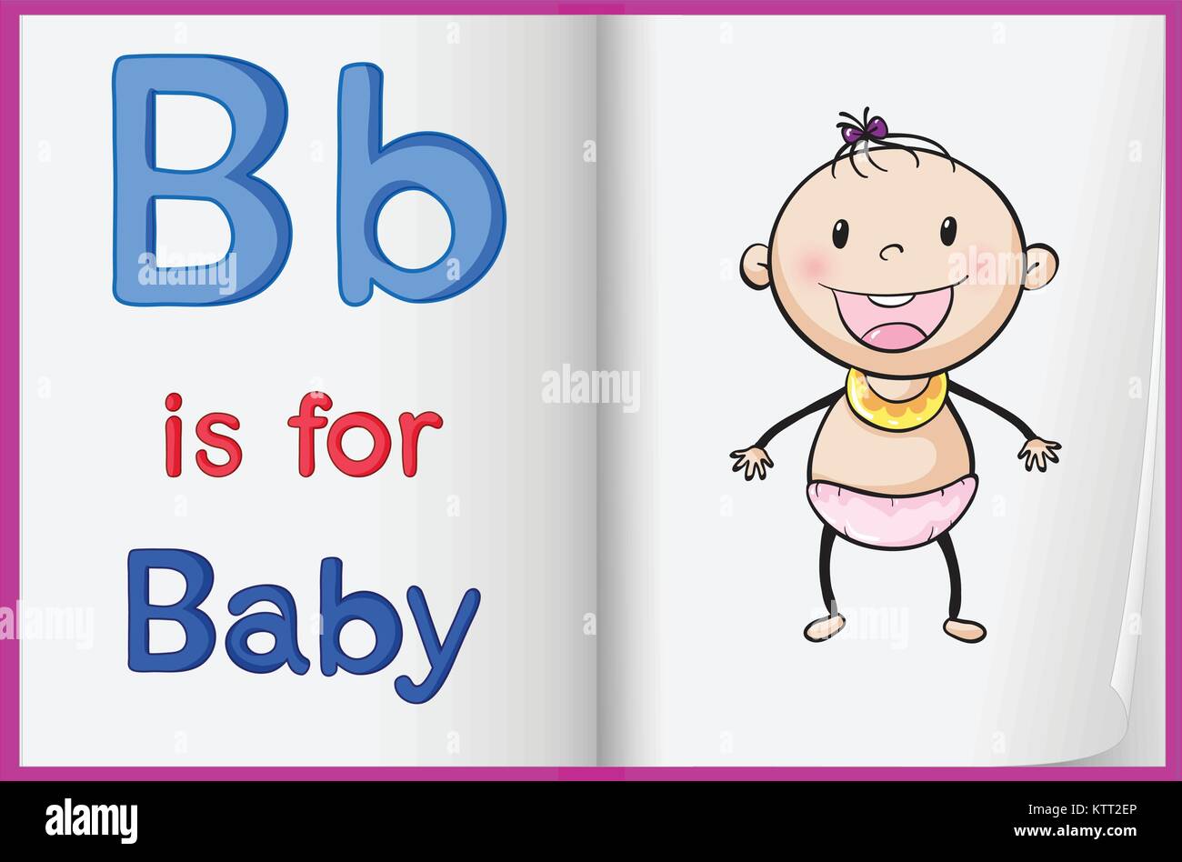 illustration of a baby on a book page Stock Vector Image & Art - Alamy