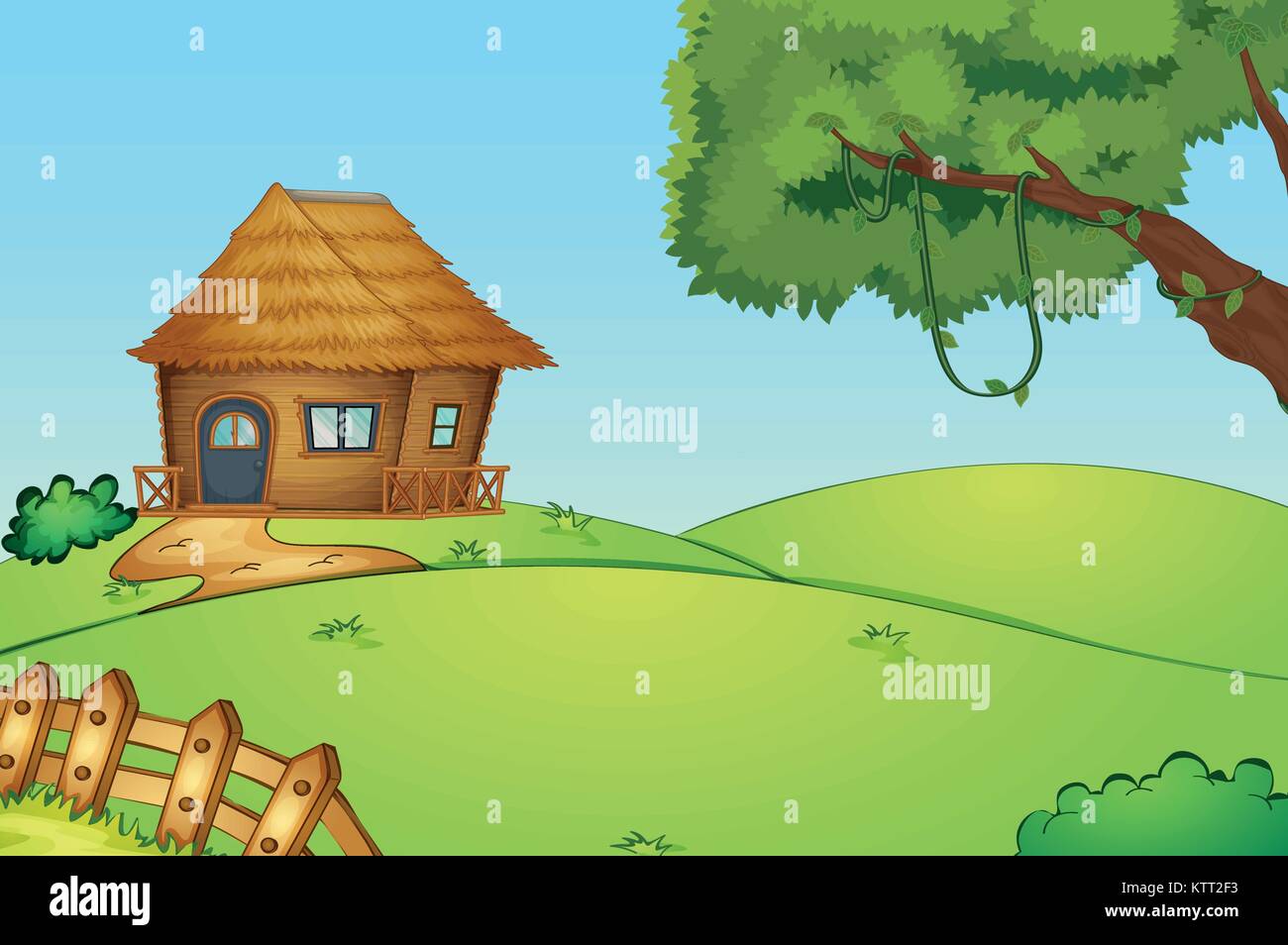 Lush green field hill Stock Vector Images - Alamy