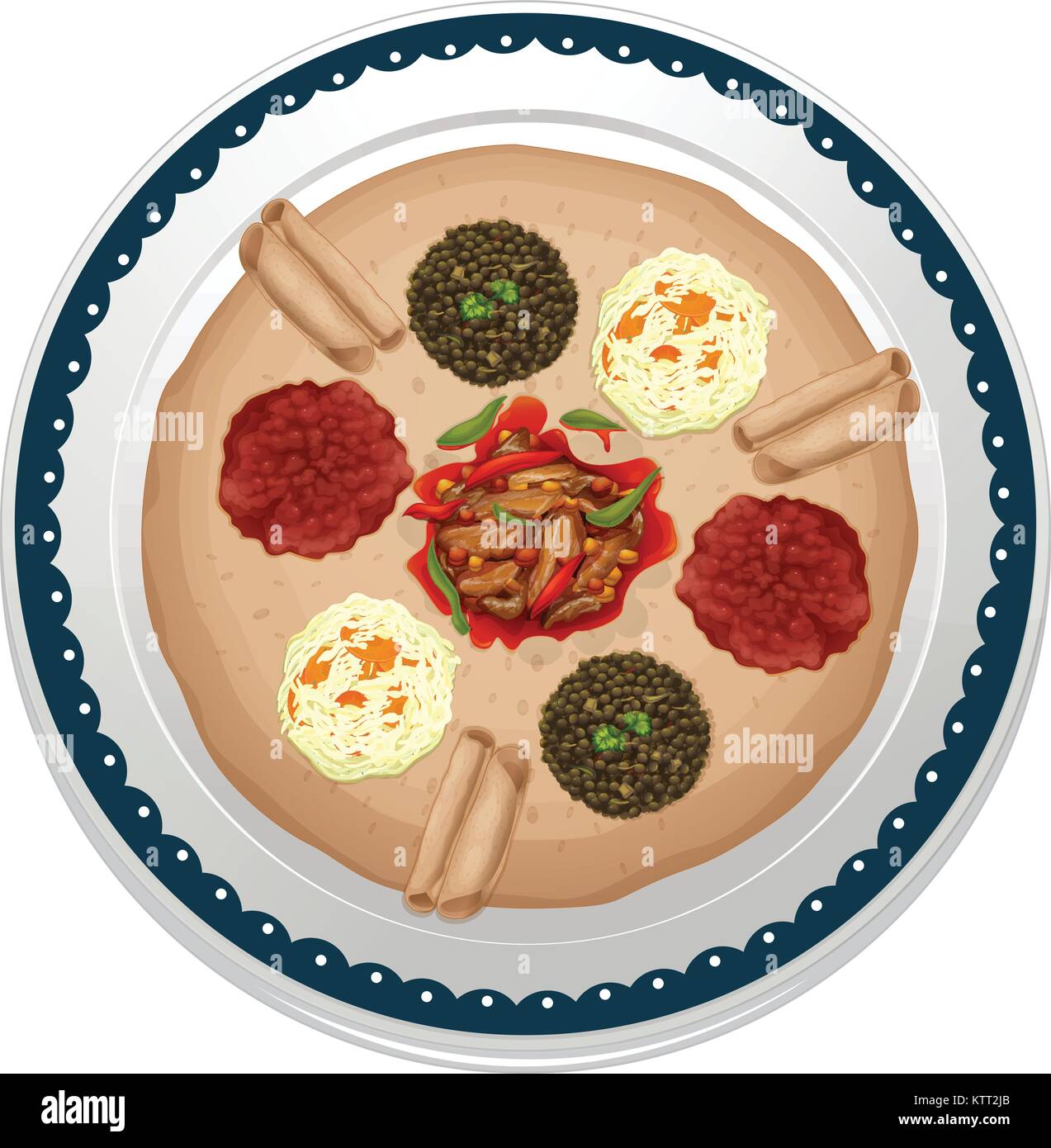 illustration of various dips in a dish on a white background Stock ...