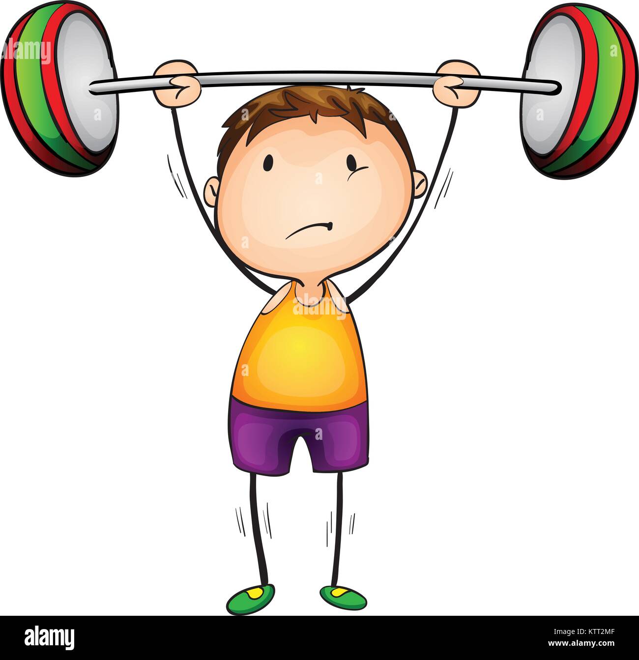 Illustration of a boy lifting weights Stock Vector Image & Art - Alamy