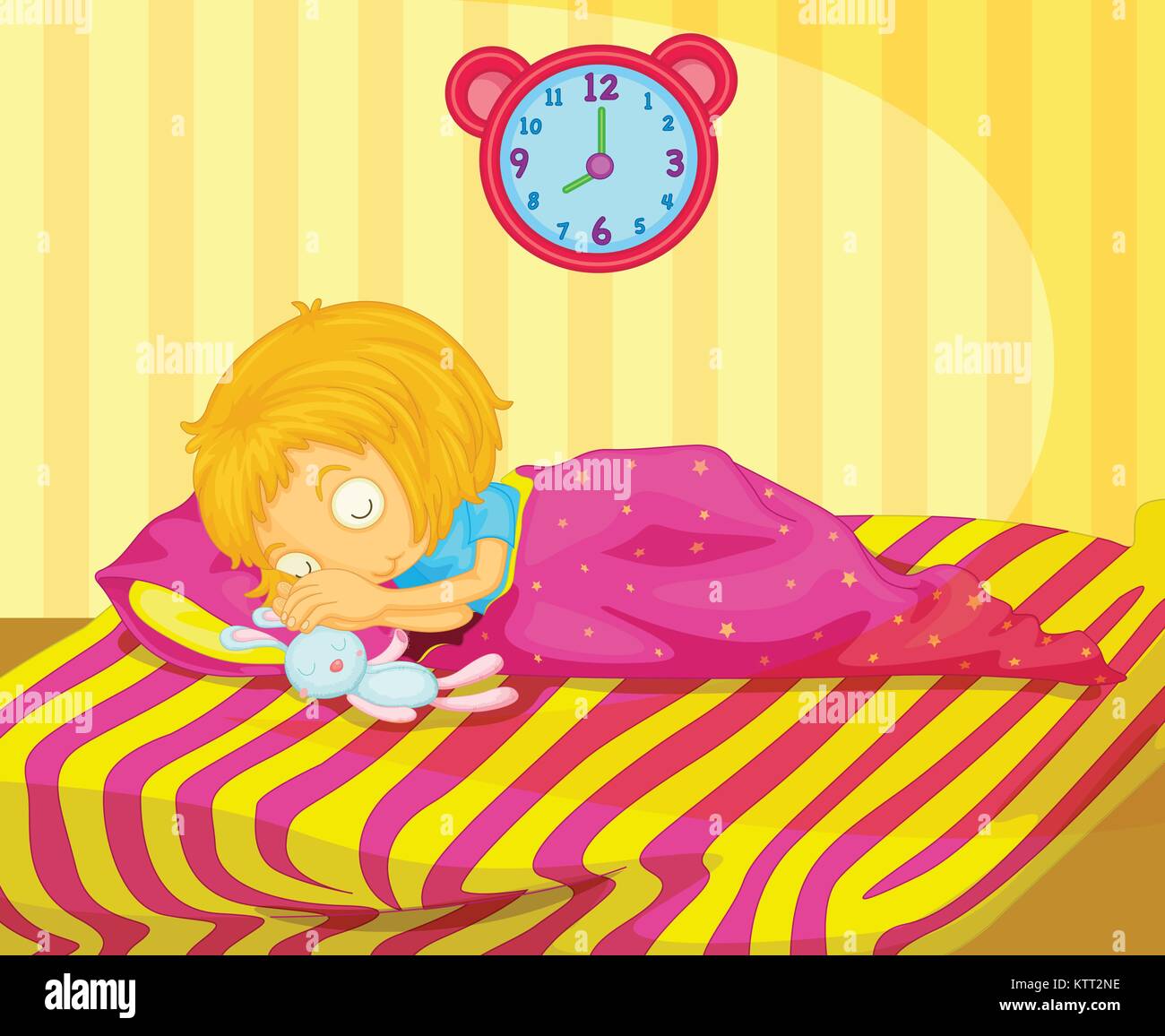 Illustration of cute girl sleeping Stock Vector Image & Art - Alamy