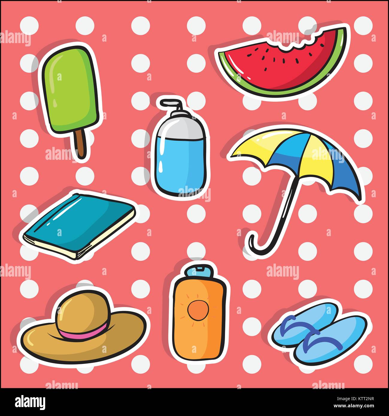 illustration of various objects on a white background Stock Vector ...