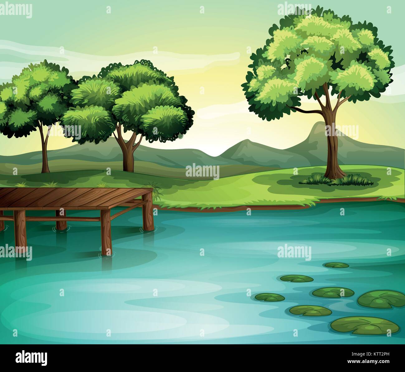 illustration of a river in a beautiful nature Stock Vector Image & Art ...