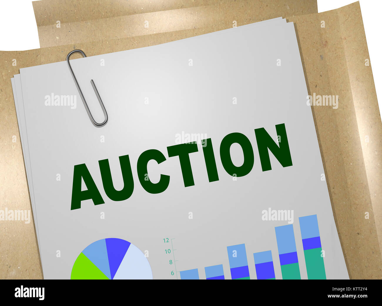 3D illustration of AUCTION title on business document Stock Photo - Alamy