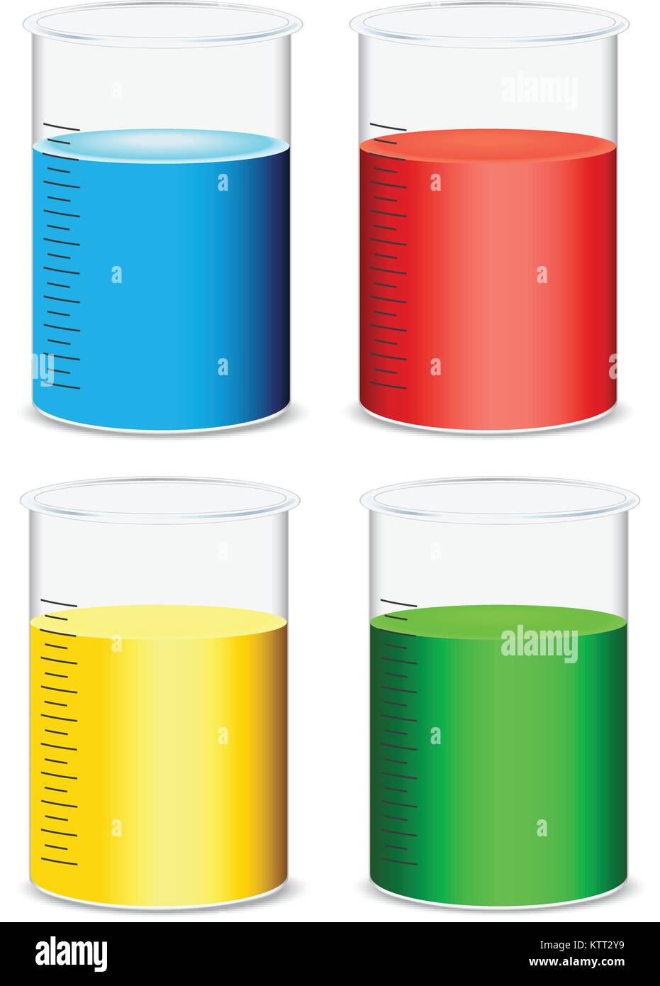 illustration of glass beakers on a white background Stock Vector Image ...