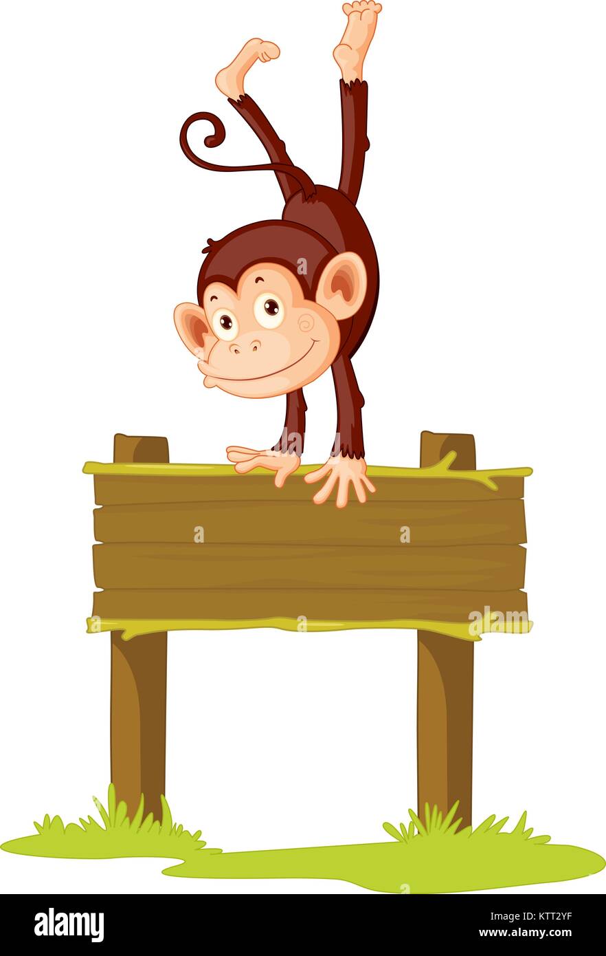 Illustration of a monkey on a sign Stock Vector Image & Art - Alamy