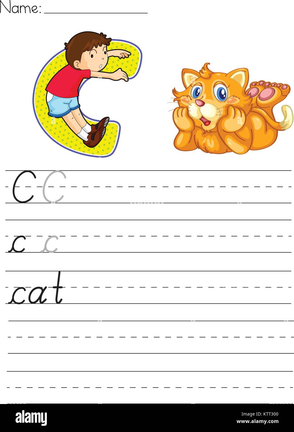 Alphabet worksheet of the letter C Stock Vector Image & Art - Alamy