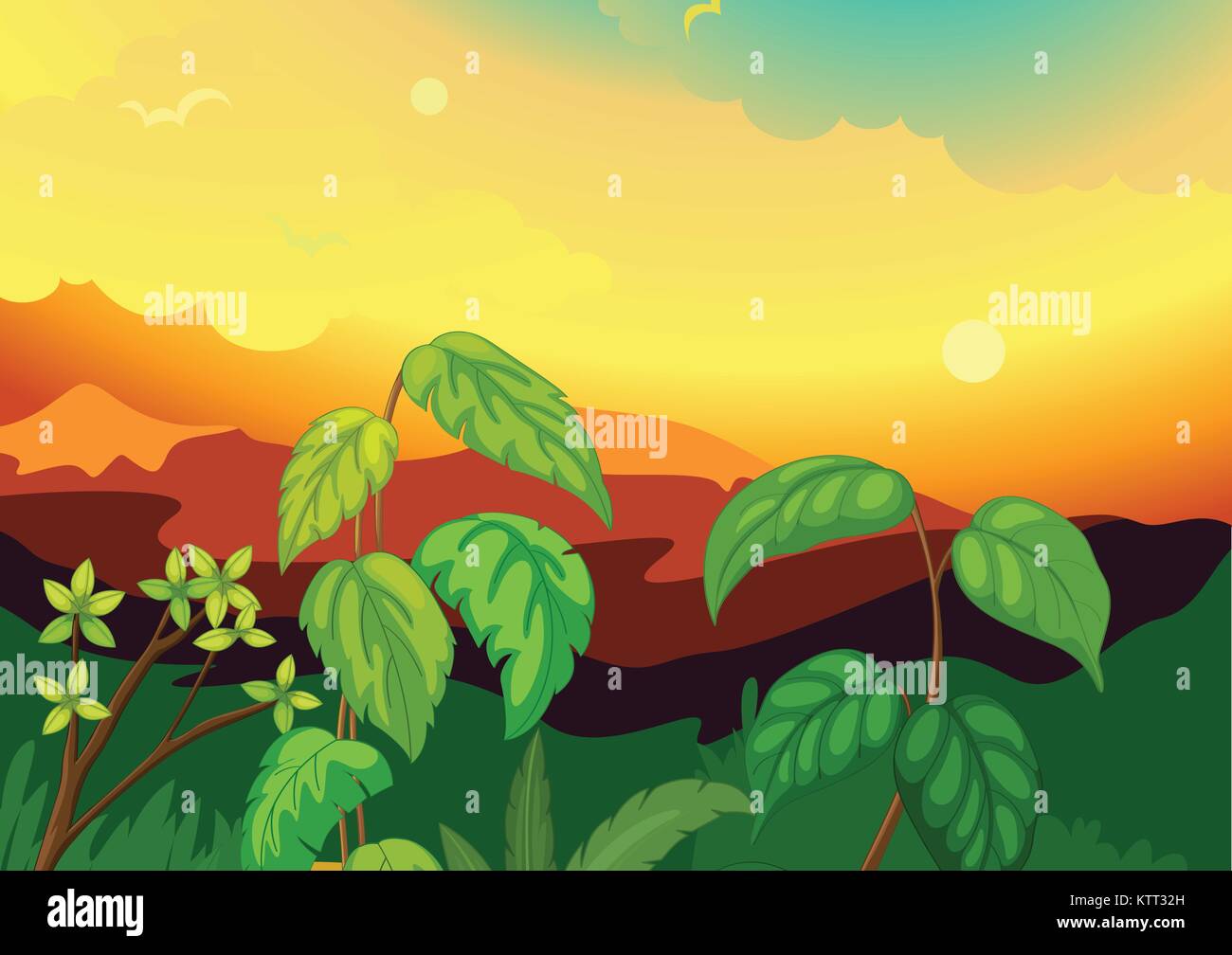 Vibrant nature scene Stock Vector Images - Alamy