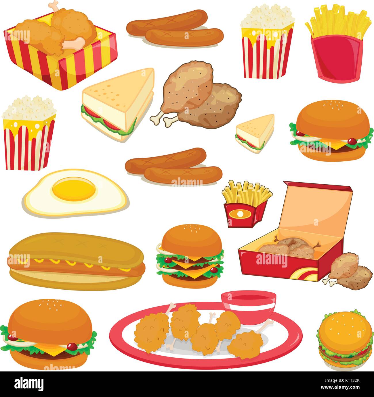 Chicken popcorn on white Stock Vector Images - Alamy
