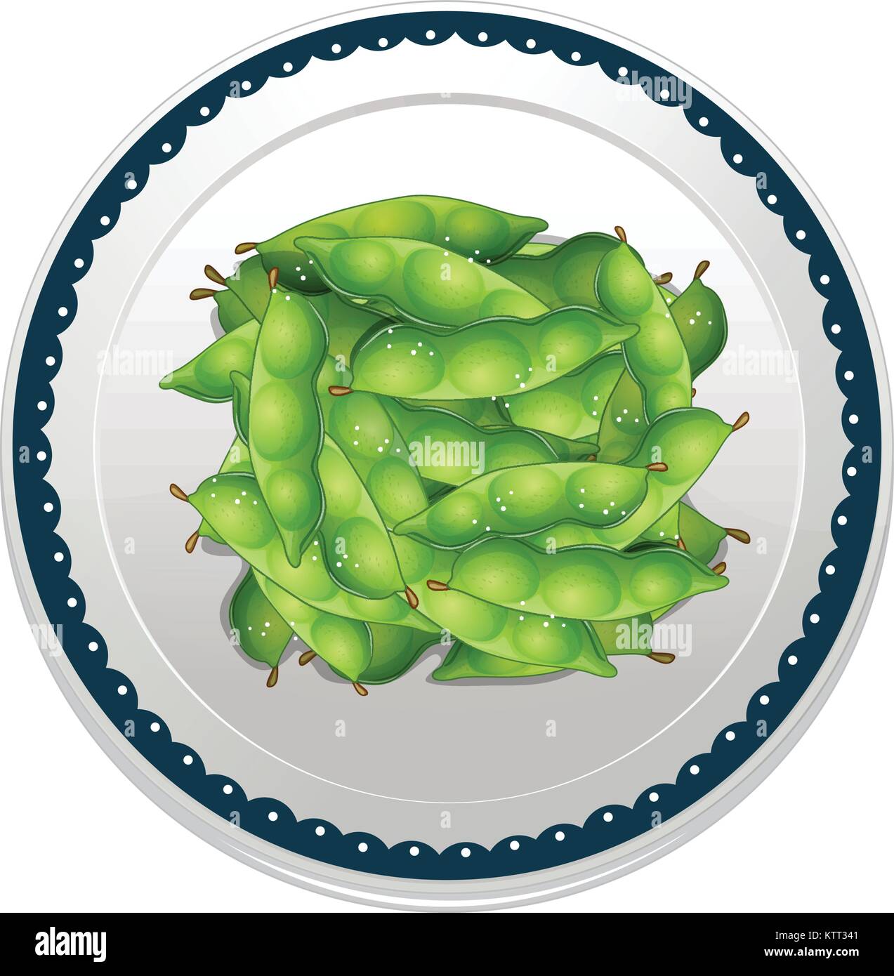 illustration of field beans in a dish on a white background Stock ...