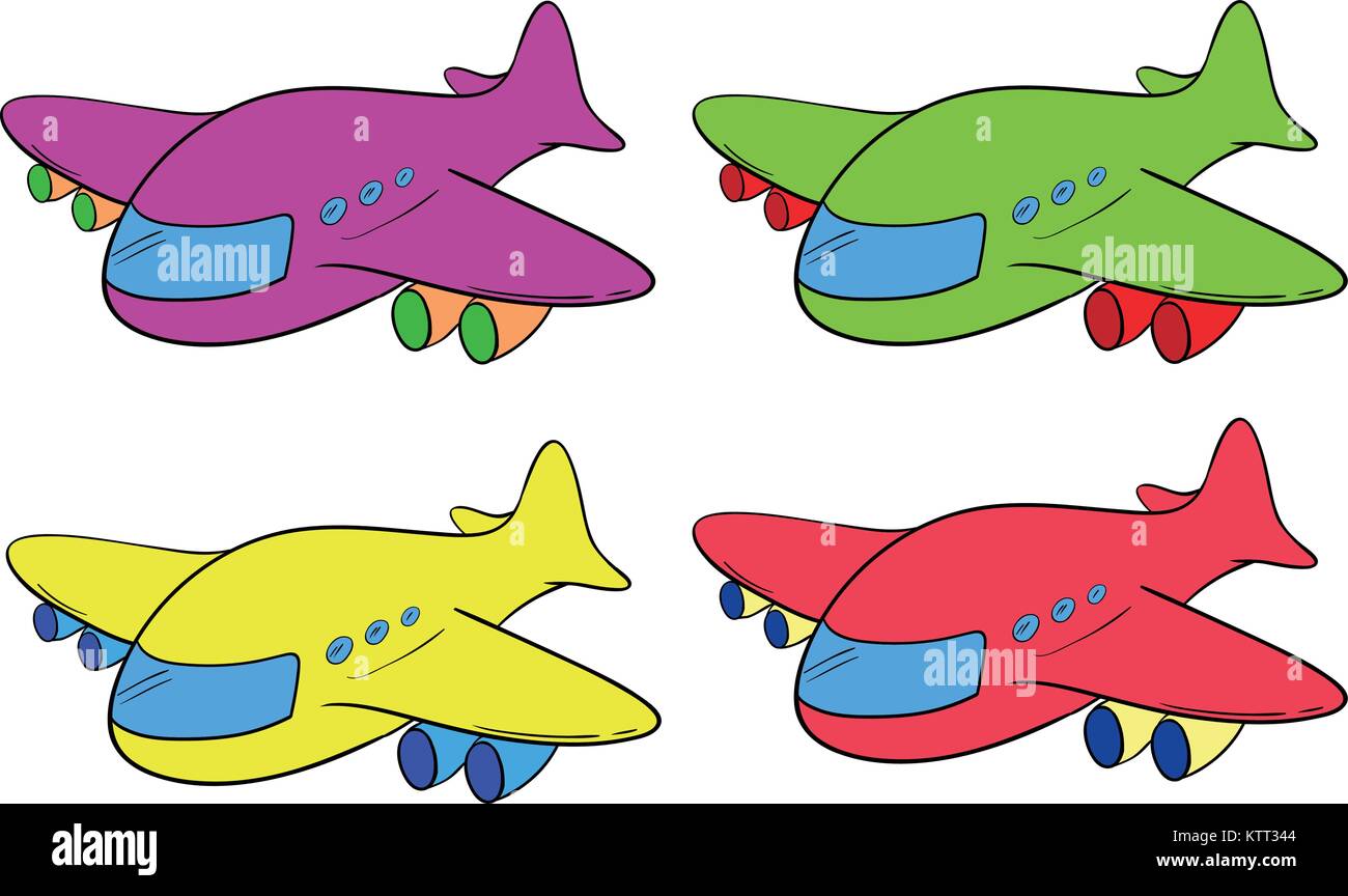 Four planes on a white background Stock Vector Image & Art - Alamy