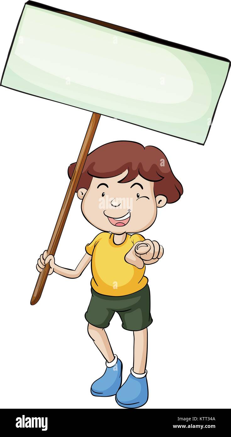 Illustration of a character with a sign Stock Vector Image & Art - Alamy