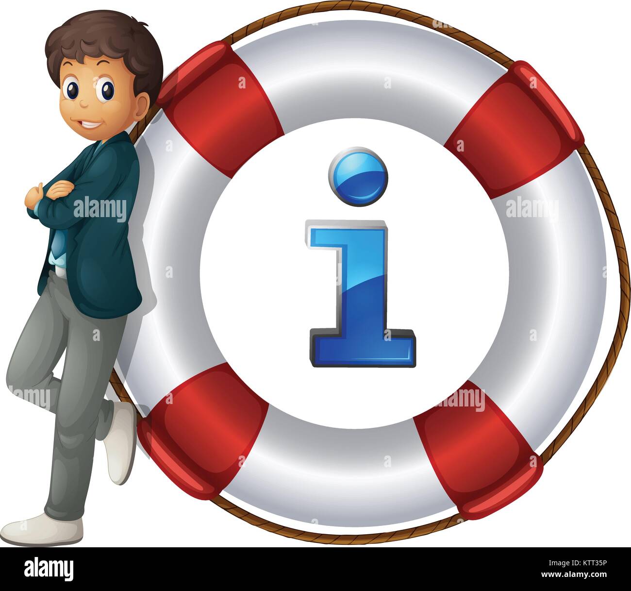 Illustration of boy and information icon Stock Vector Image & Art - Alamy