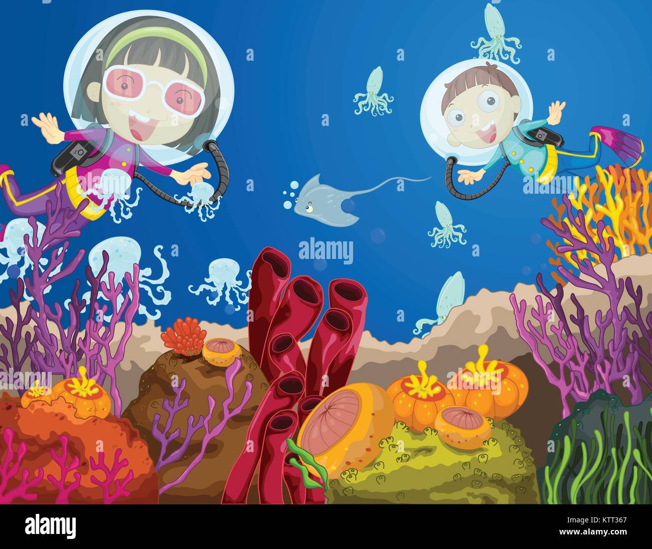 Diver wetsuit diver underwater Stock Vector Images - Alamy