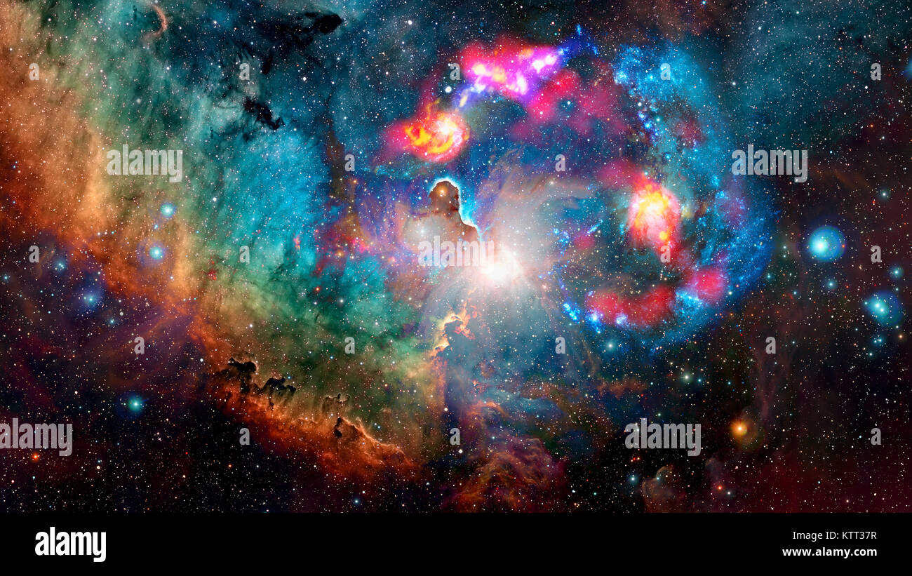 Galaxy and nebula. Elements of this Image Furnished by NASA Stock Photo ...