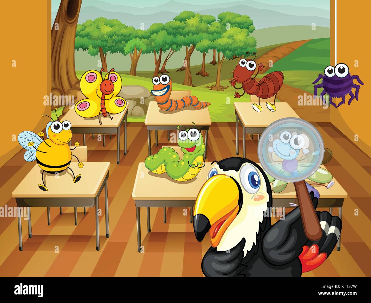 illustration of animals in a classroom Stock Vector Image & Art - Alamy