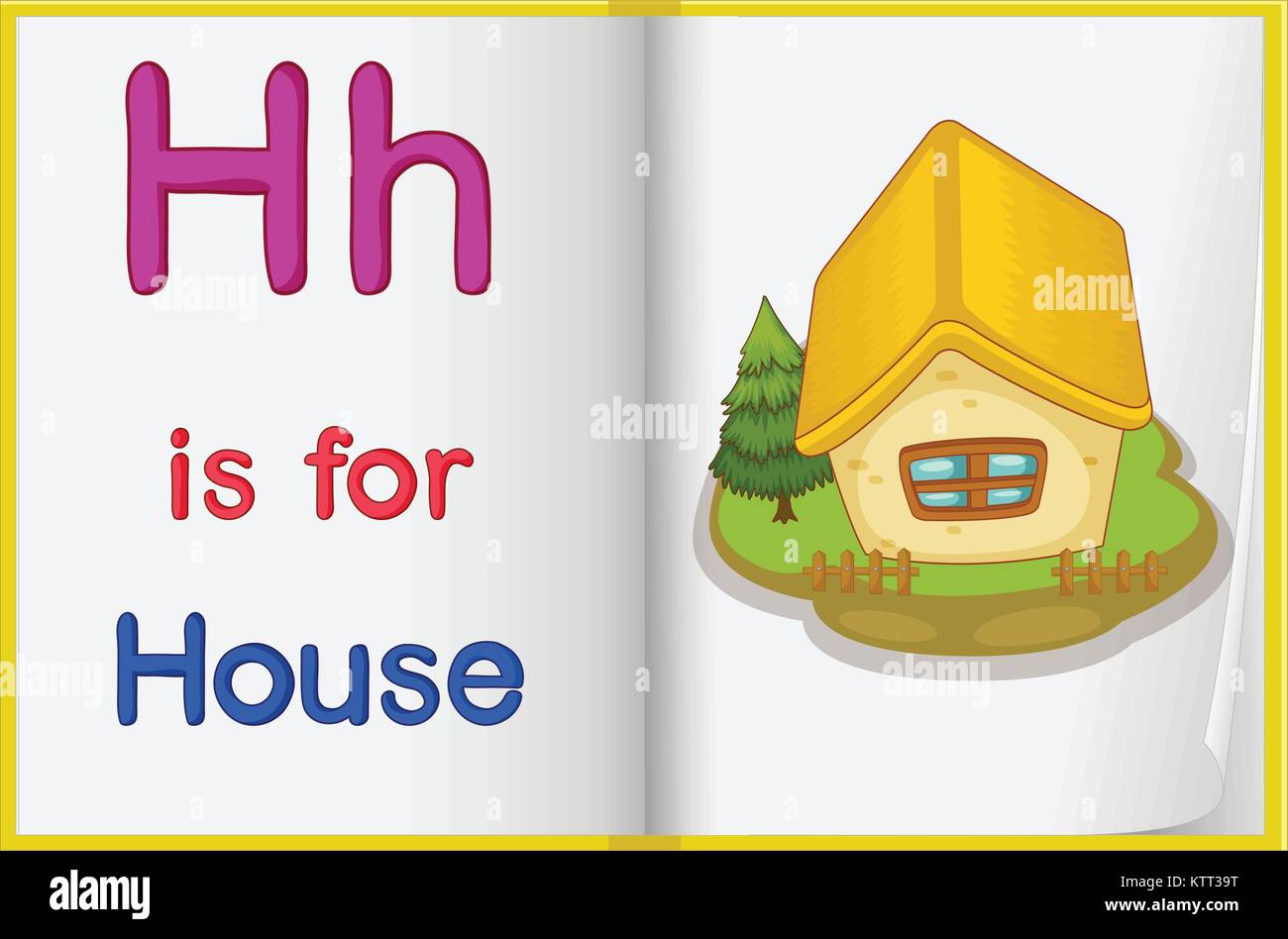 illustration of a book with a picture of a house Stock Vector Image ...