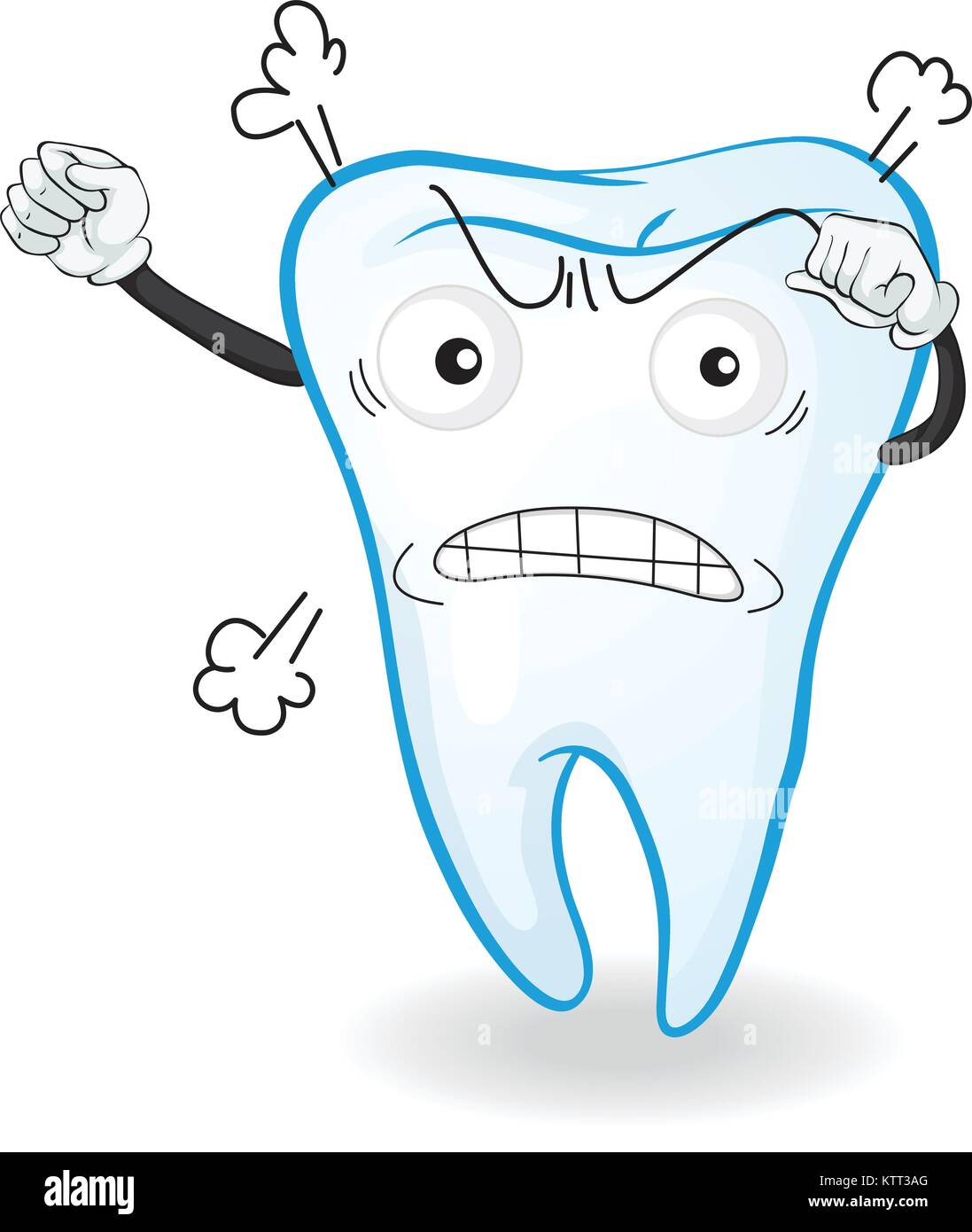 illustration of a tooth in angry mood on white Stock Vector Image & Art ...