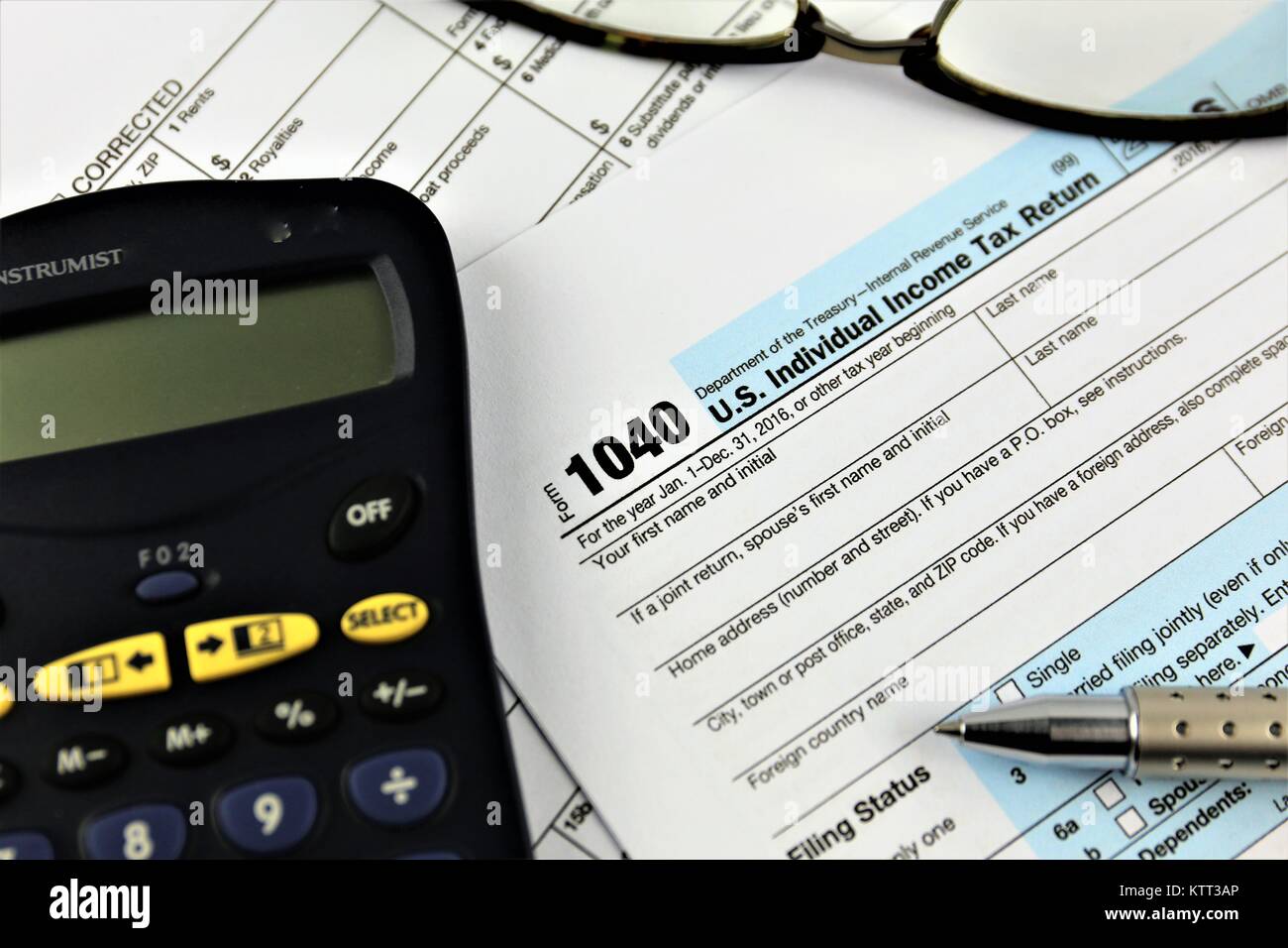 An concept Image of a tax return form Stock Photo - Alamy