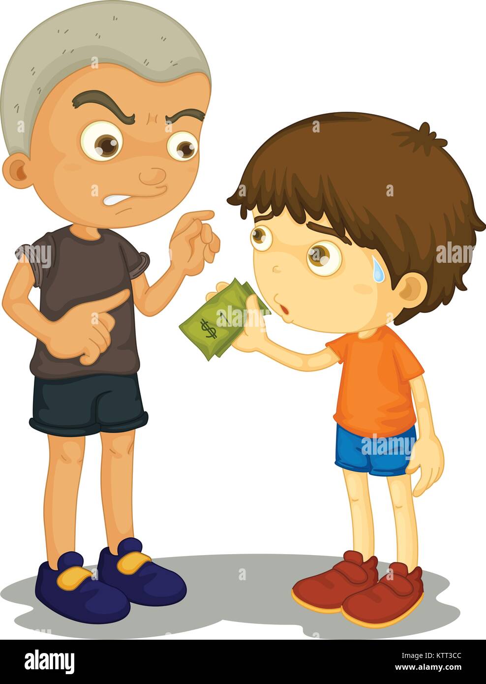 Illustration of a bully taking money Stock Vector Image & Art - Alamy