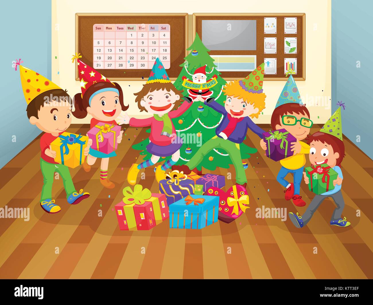 Christmas kids room Stock Vector Images - Alamy